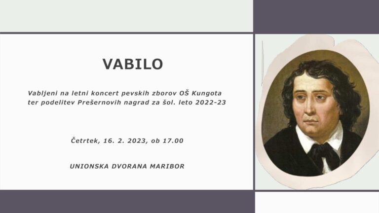 Vabilo - OŠ Kungota